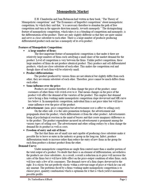 Monopolistic Market Pdf
