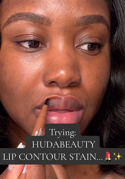 Trying Huda Beauty New Lip Contour Stain In Toasty Brown Paired With