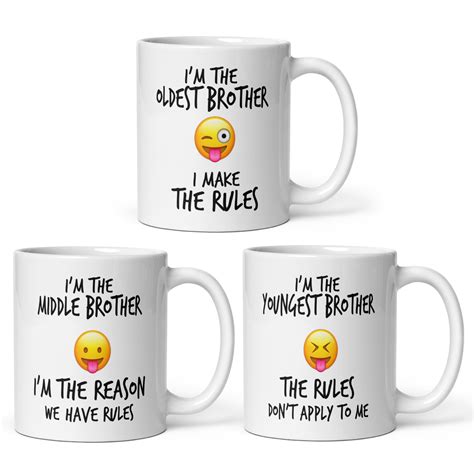 Brother Sibling Rules Mugs Set Of 3 T Original