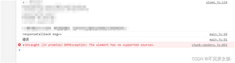 Uncaught In Promise Domexception Failed To Load Because No Supported Source Was Found Csdn博客