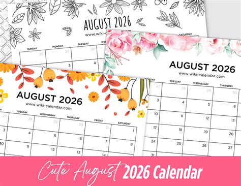 How To Find An August 2026 Calendar With A Comprehensive Holiday List