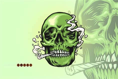 Skull Smoking Weed Drawing