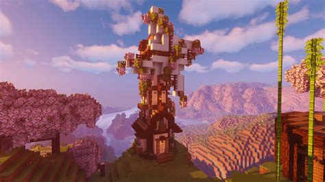 Cozy Cherry Windmill Minecraft Schematic