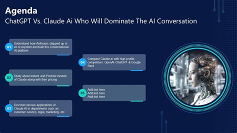 Agenda Chatgpt Vs Claude Ai Who Will Dominate The Ai Conversation Ai Ss V Ppt Slide