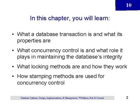 10 Chapter 10 Transaction Management And Concurrency Control