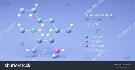 Glucosamine Molecular Structures Amino Sugar 3d Stock Illustration