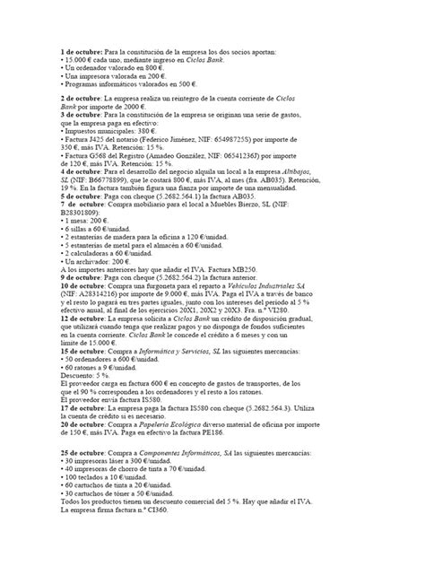 Ejercicio Contabilidad Buscar Pdf Bancos Factura
