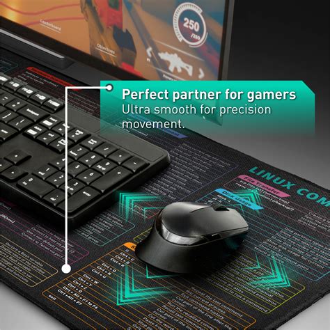 Linux Commands Line Mouse Pad Extended Large Cheat Sheet Mousepad Glittery Garden