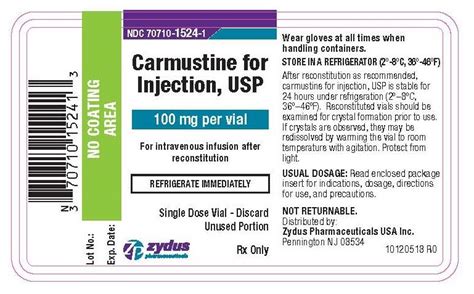 Carmustine Injection Package Insert