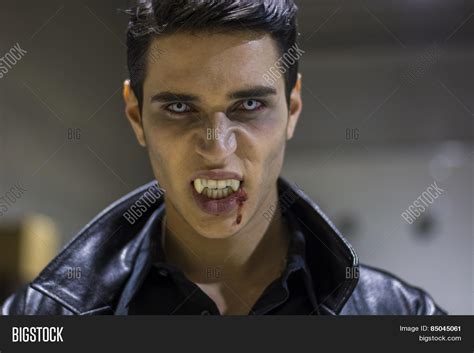 Vampire Teeth With Blood Man