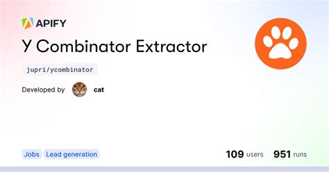 Y Combinator Extractor Api · Apify