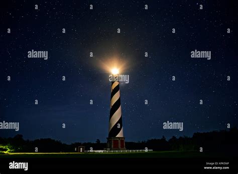 Nc01107 00 North Carolina Night Time At Cape Hatteras Lighthouse On