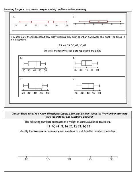 6th Grade Math Statistics Unit Lesson 5 Box Plots By The Math Guys