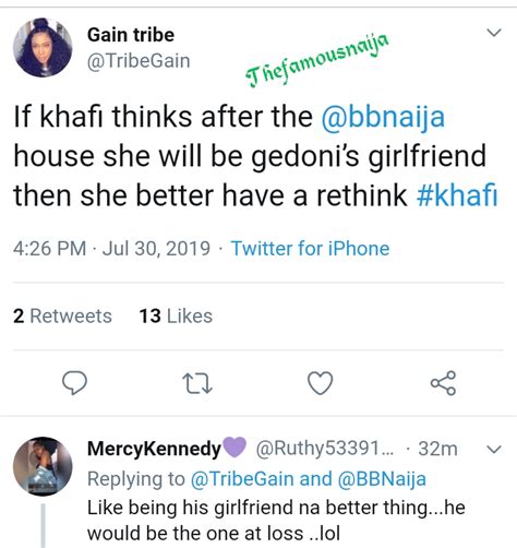 Bbnaija Khafi Kareem Is A Sex Addict Gedoni