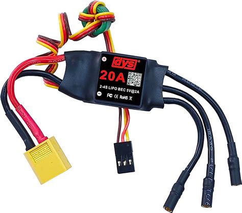 Dys 20a 2 4s Brushless Esc With 5v2a Bec For Rc Fixed Wing Aircraft