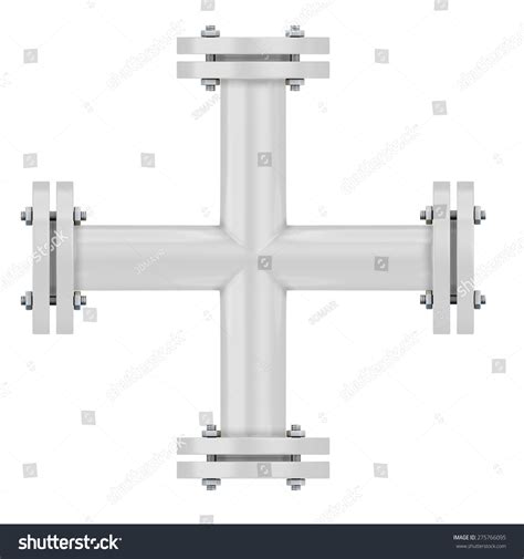 White Pipeline Cross Isolated On White Stock Illustration 275766095 Shutterstock