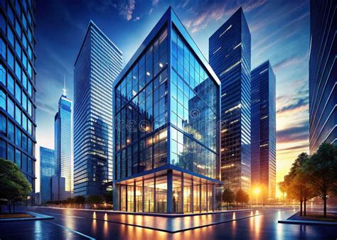 A Stunning Nighttime Architectural Rendering Of A Modern Minimalist