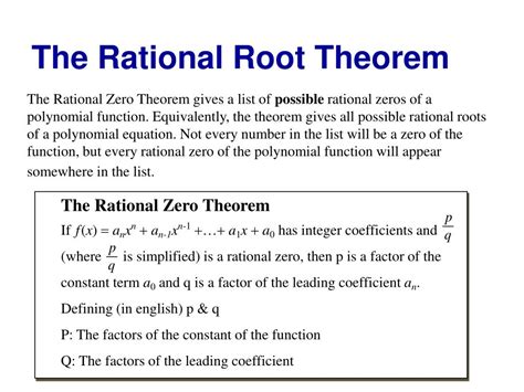 Ppt Rational Root Theorem Powerpoint Presentation Free Download Id