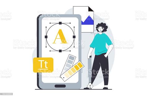 웹용 플랫 그래픽에 사람 장면이 있는 ui ux 디자인 개념입니다 이미지를 그리는 남자는 요소를 만들고 레이아웃을 위한 디지털