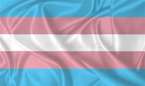 Transgender Community Flag On Silk Texture Stock Illustration