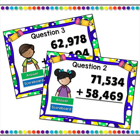 5 digit addition powerpoint game teacher gameroom