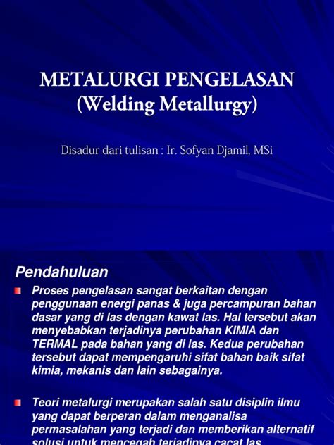 Materi Kuliah Pertemuan Ke 9 Metalurgi Las Pdf