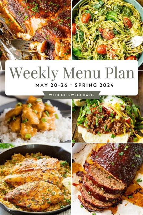 Weekly Menu Plan May 20 To May 26