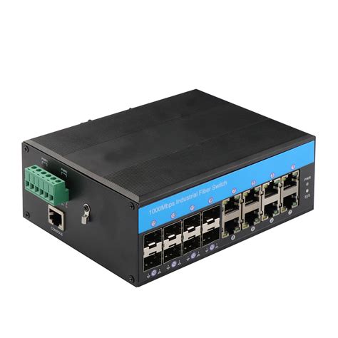 Ip40 Manageable Switch 8 Port With 8 Sfp Fiber Ports And 1 Console Port