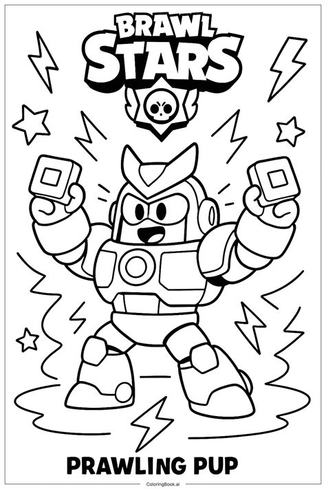 브롤스타즈 서지 파워업 색칠하기 페이지 무료 Pdfandpng 인쇄 가능