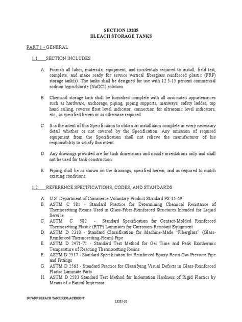 Tank Specification Reference Pdf Fiberglass Fibre Reinforced Plastic