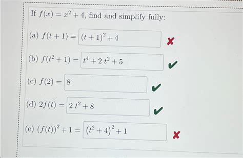 solved if f x x2 4 ﻿find and simplify