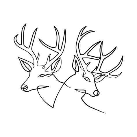 Deer Continuous Line Art Illustration Deer One Line Art Minimalism 11512269 Vector Art At Vecteezy