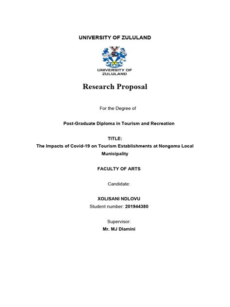 Research Proposal Final Pdf Sampling Statistics Tourism