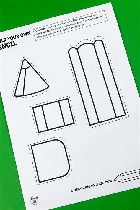 Free Printable Build A Pencil Craft Draw Craft Create