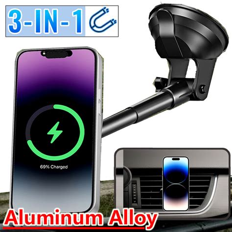 Aluminum Magnetic Windshield Air Vent Car Dashboard Mount Phone Holder