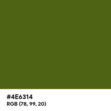 Pepper Green Ral Design Color Hex Code Is 4e6314
