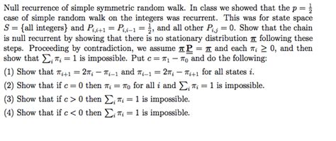null recurrence of simple symmetric random walk in
