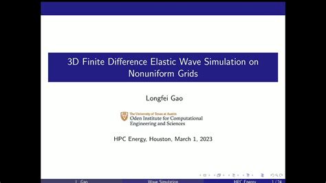 Technical Talk 3d Finite Difference Elastic Wave Simulation On Nonuniform Grids Youtube