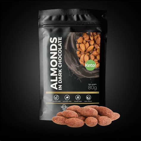 Almonds In Dark Chocolate 80g Mrfudgesto