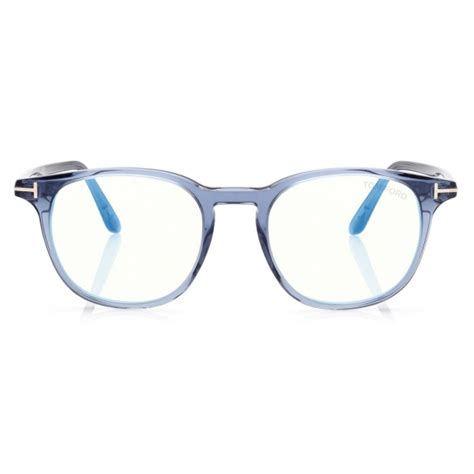 Tom Ford Blue Block Round Opticals Round Optical Glasses Blue