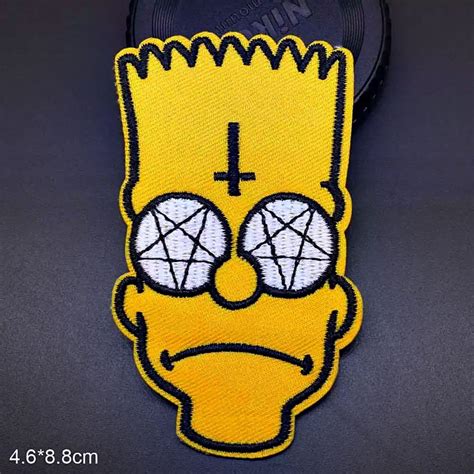 Patch Bart Simpson Goth Fallen Angel Dark Cross Aesthetics Simpsons Show Iron On Hobbies