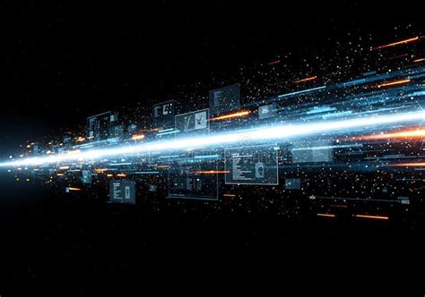 Digital Data Stream Futuristic Technology Abstract Background High Speed Data Transfer Network