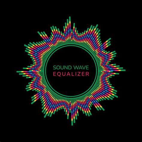 Abstract Circular Sound Wave Equalizer Logo Vector Illustration Music