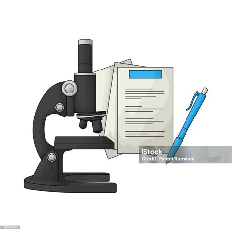 Microscope With Report Stock Illustration Download Image Now
