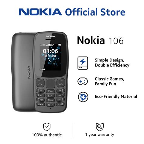 Nokia 106 Hmd 105 Original Brand New Keypad Basic Phone 1000 Mah 22