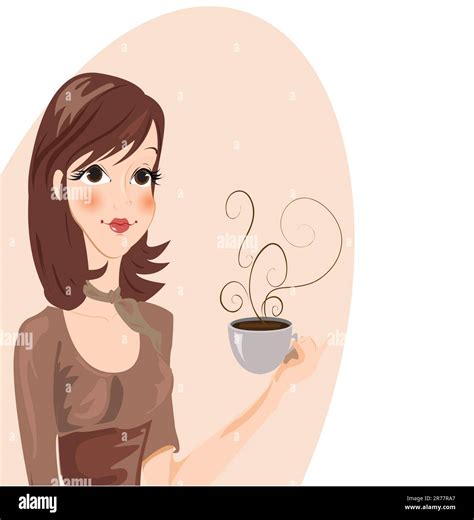 Girl Drinking Coffee Vector Stock Vector Image And Art Alamy