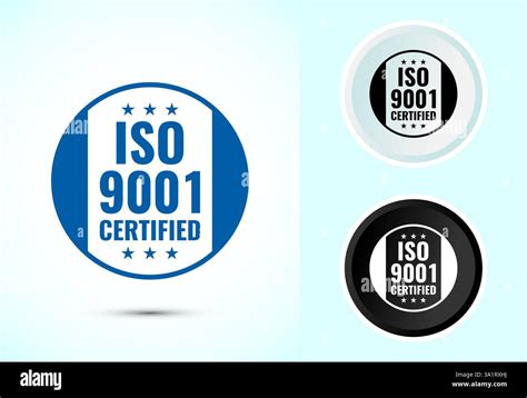 Iso 9001 Certified Icon Design Illustration Standard Quality Label