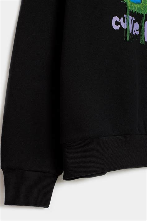 Толстовка oversize с принтом черный цвет - LIME