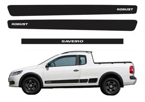 Kit De Adhesivos Saveiro Robust Side Band Back Sv06 Color Negro