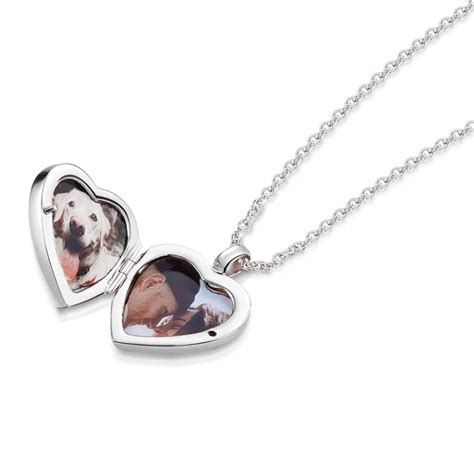 Mother Of Pearl Modern Heart Locket Silver Add Photos And Engraving